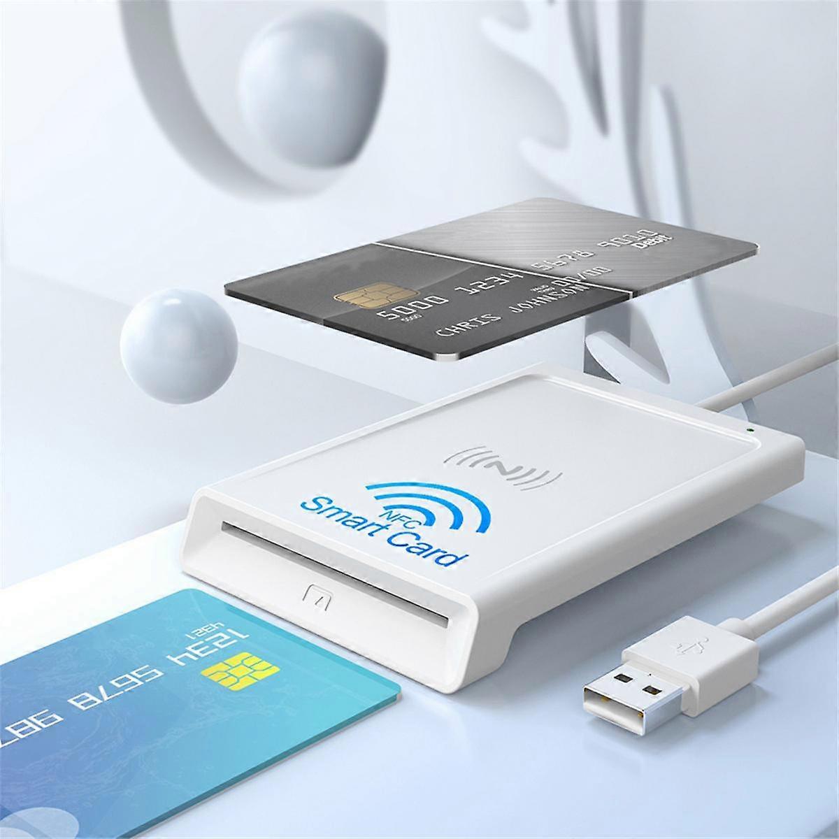 + NFC 2-In-1 Smart Card Reader PC-Linked Dual-Interface Smart Card ...