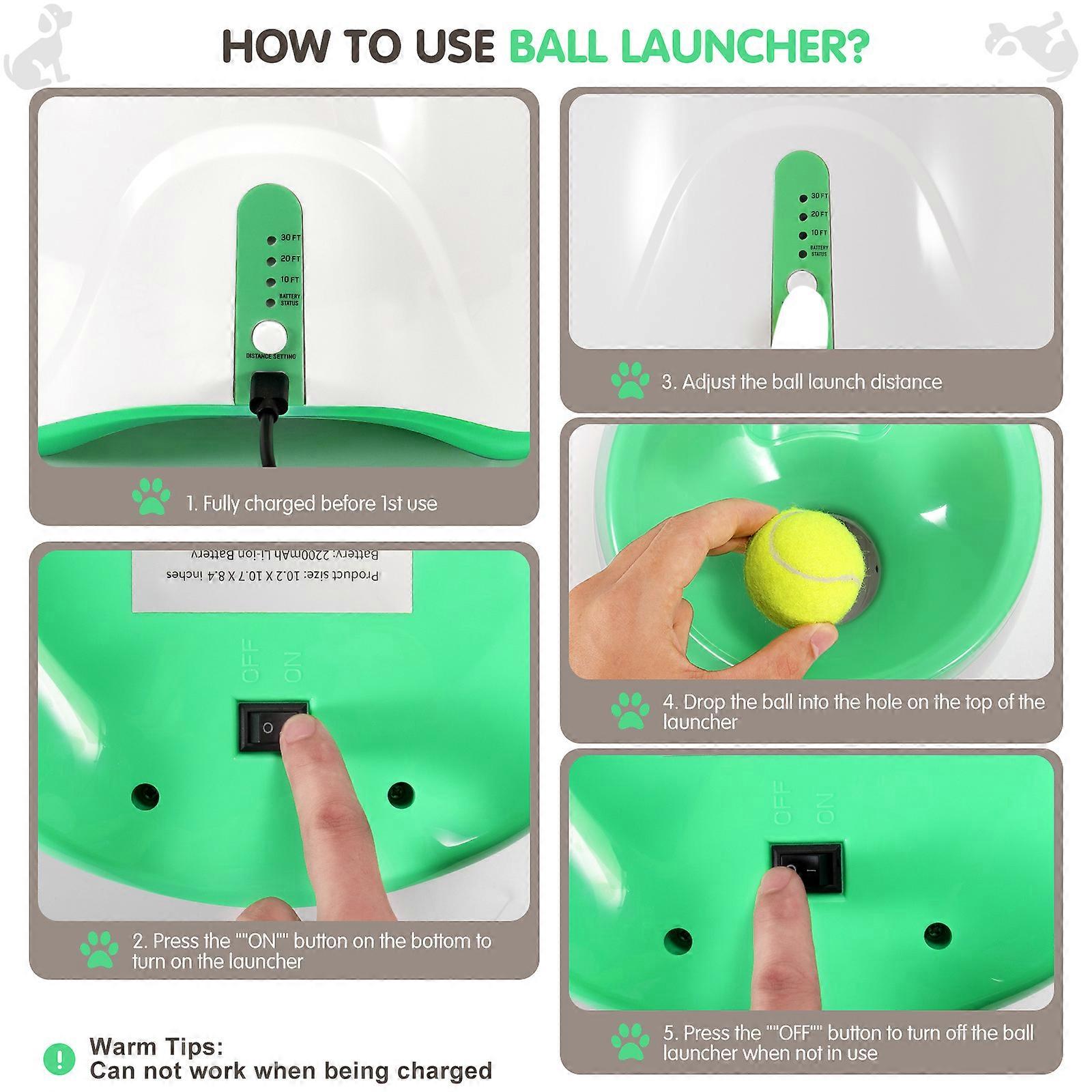 Interactive Automatic Ball Launcher For Dogs, Dog Tennis Ball Throwing ...