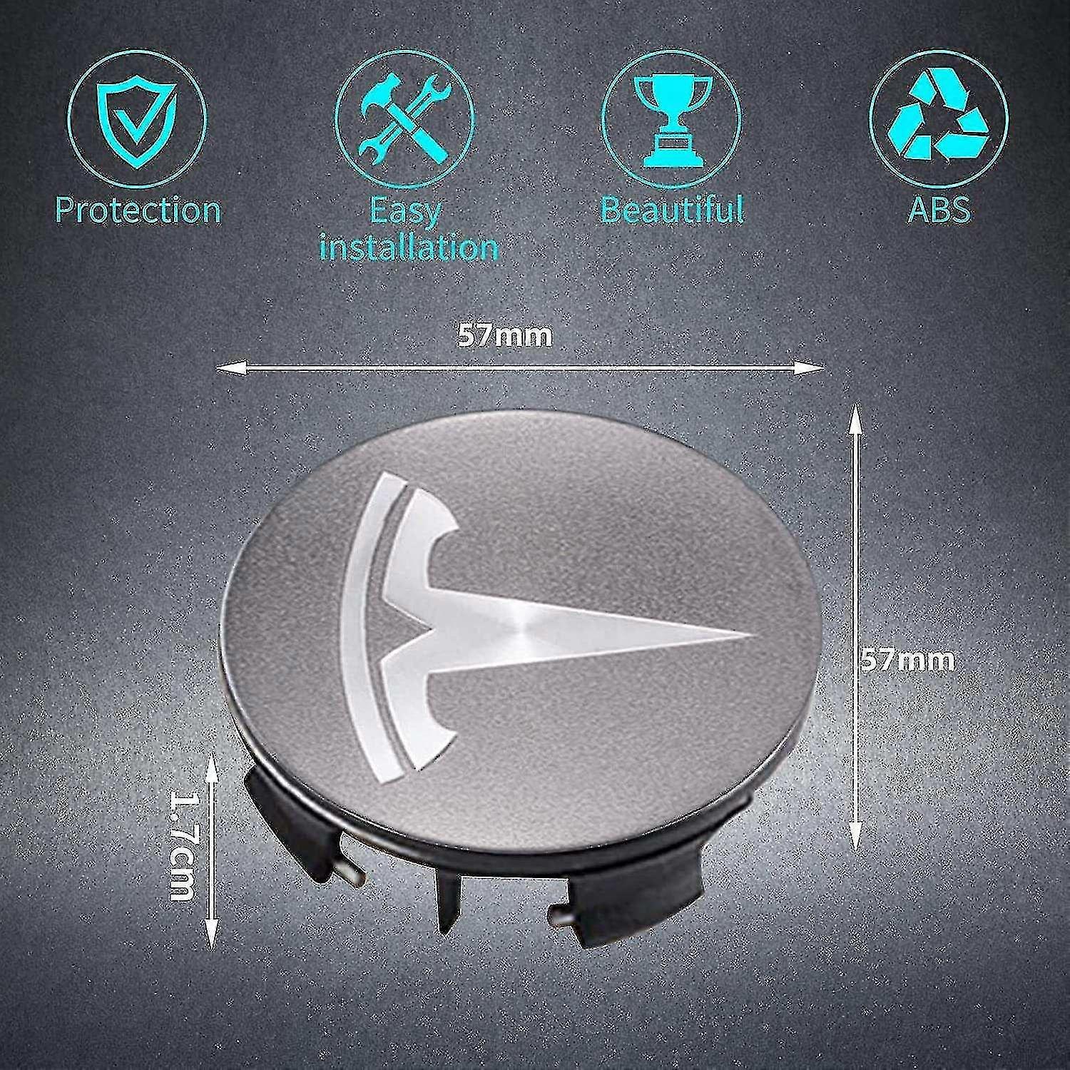 Topfit For Tesla Wheel Cap Kit Center Hub Cap Set Wheel Nut Cover ...