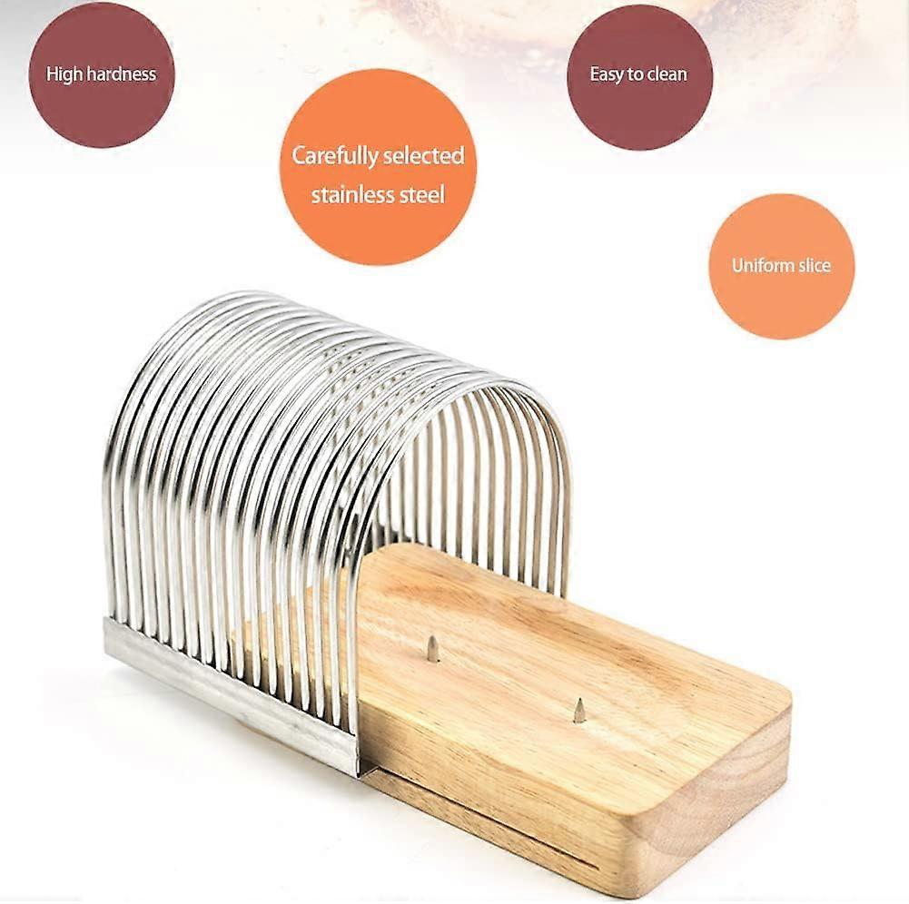 Gold Bread Slicer, Manual Bread Slicer, Even Thickness Compact Bread ...