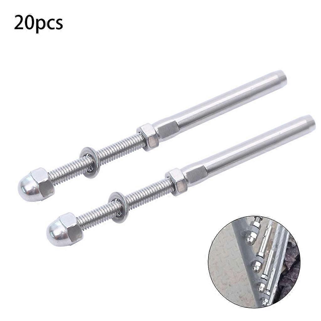 20 Pcs T-316 1/8" Cable Railing Kit End Fitting Terminal for Wood Stair ...