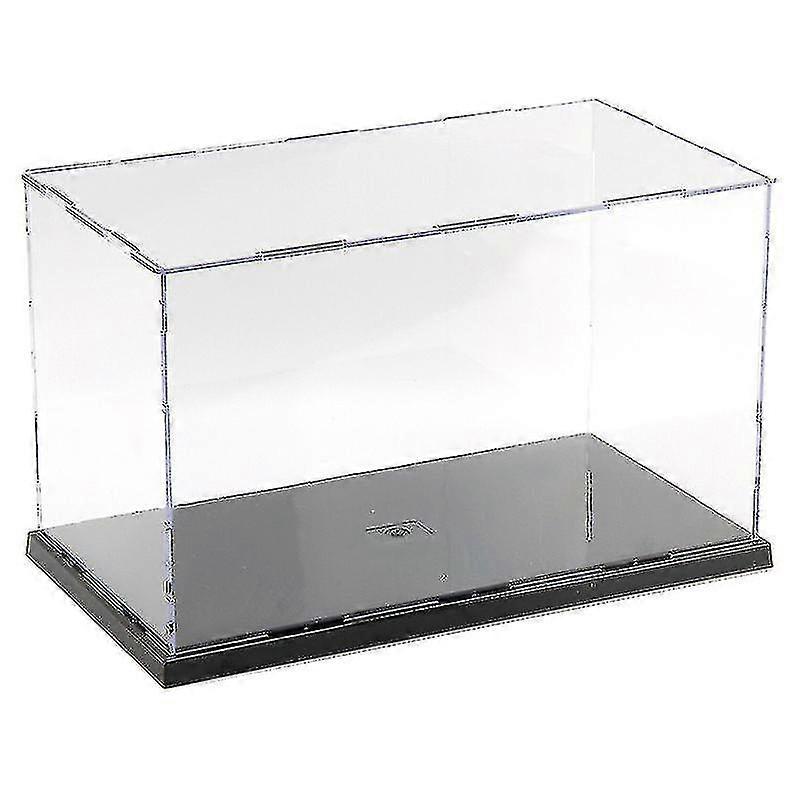 30cm Perspex Acrylic Display Case H Box Plastic Base Dustproof Figure ...