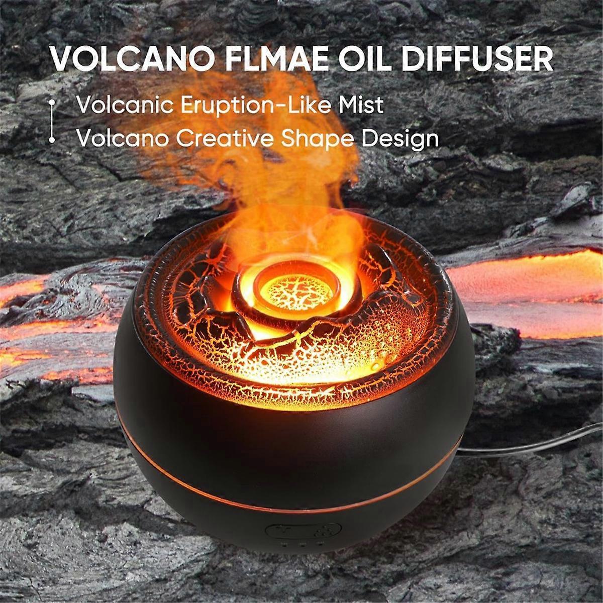 Simulated Volcano Lava LED Light Humidifier USB Noiseless Essential Oil ...