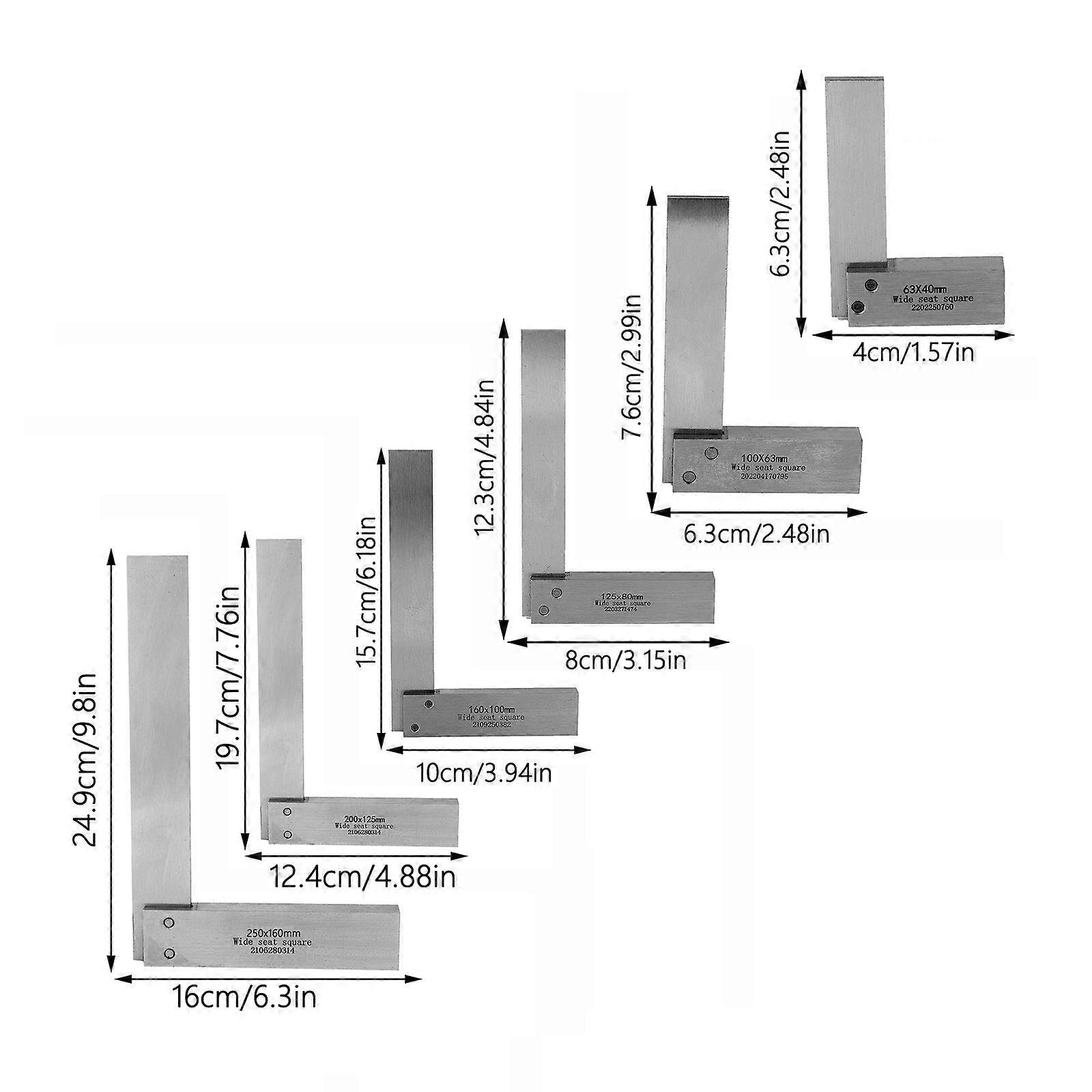 Wide Base Square L-Type Measuring Tool 90 Degree Right Angles ...