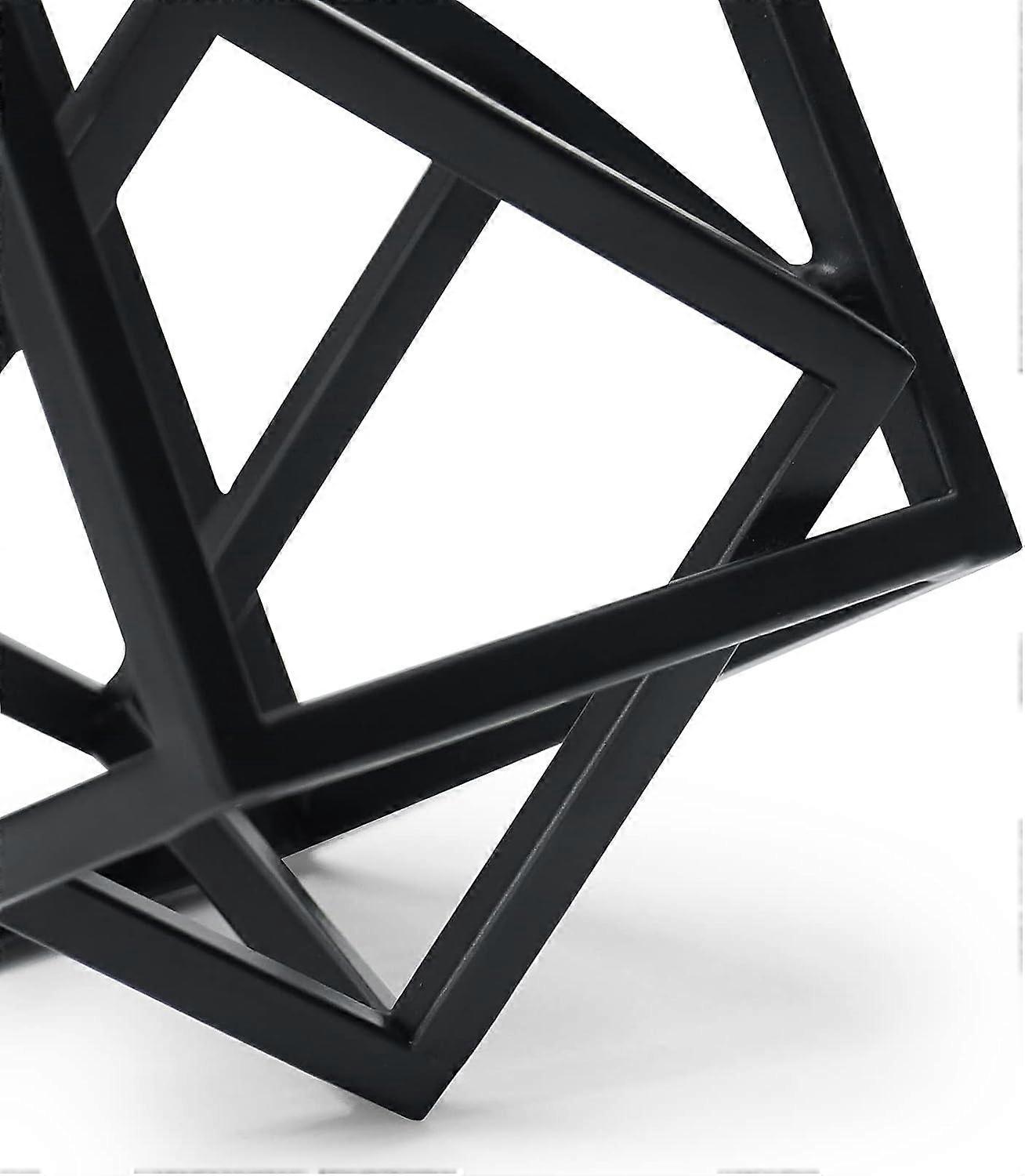 Geometric Cube Iron Sculpture - Art Minimaliste Ornaments for Bookshelf ...
