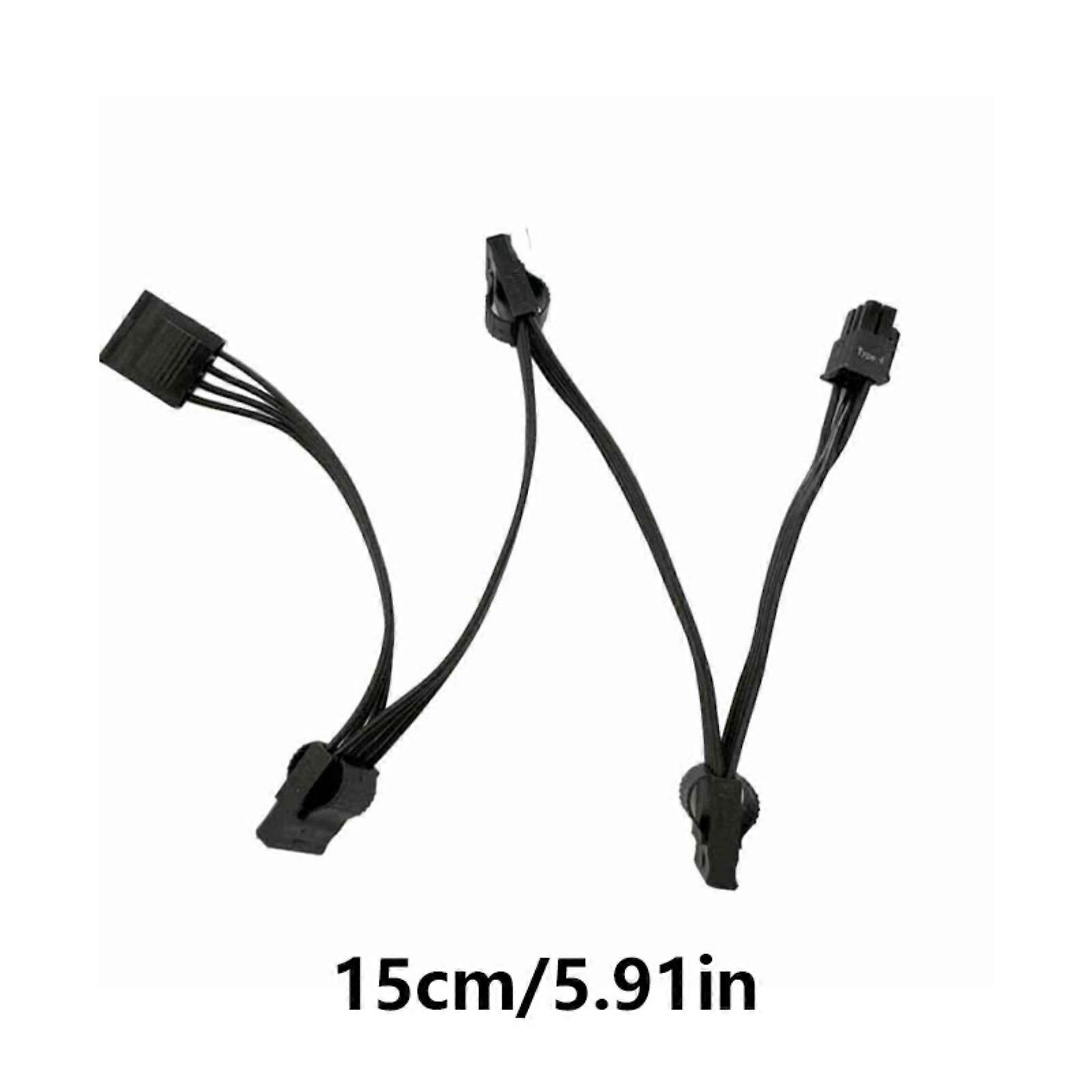 IDE 6Pin to 4 Port 4Pin Mainboard Power Cable Connector Adapter Power ...