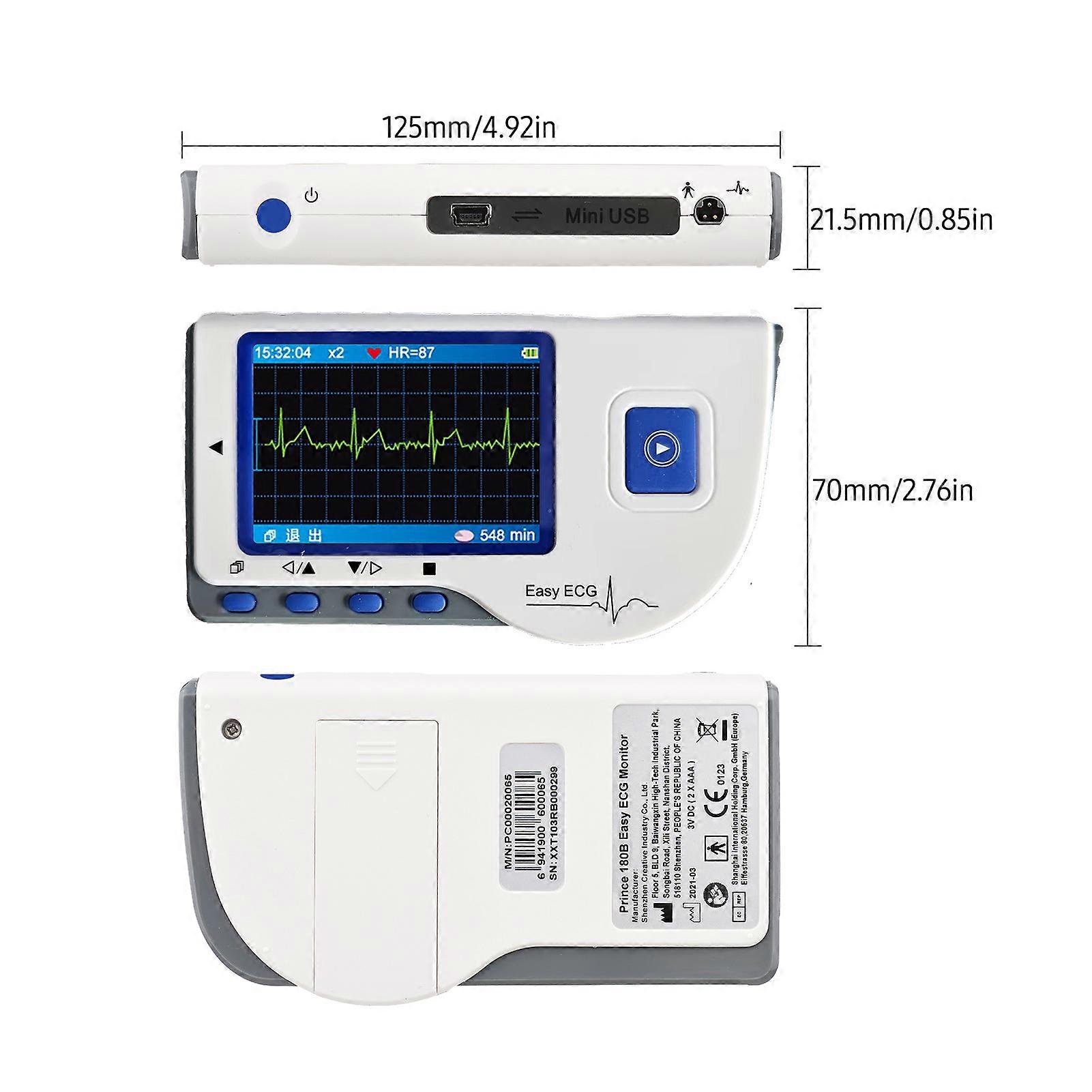 Heal Force PC-180B0 Portable ECG Monitor Handheld LCD Heart Rate ...