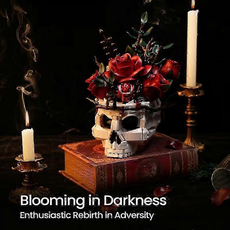 suitable for lego 1-3x gothic skull rose bouquet building set ...