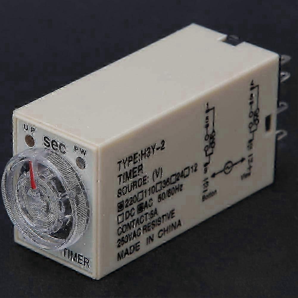 220V AC Time Relay for Household, 8 Pin with 10s Delay Adjusting Knob ...