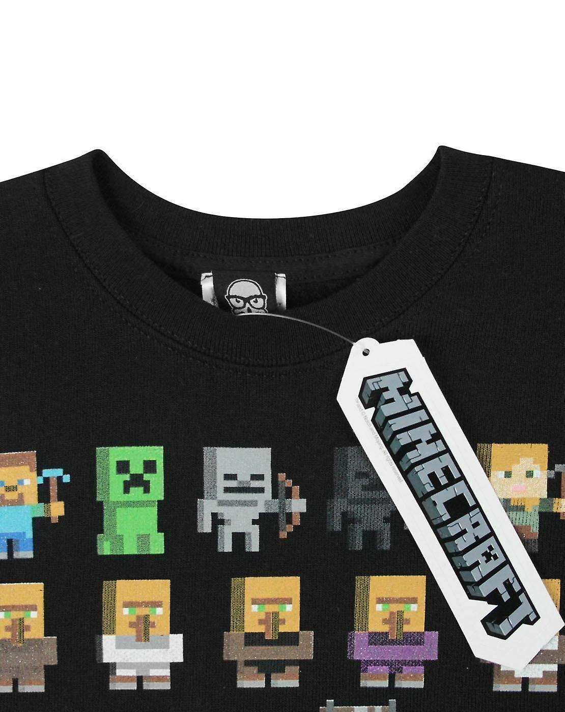 Minecraft Boys Sweatshirt Black Character Placement Print | Fruugo CA