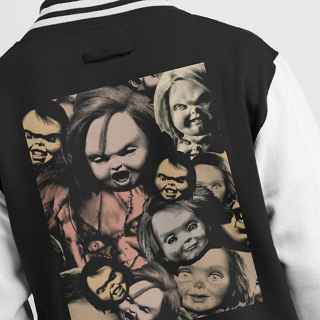Chucky Scary Face Montage Men's Varsity Jacket | Fruugo US