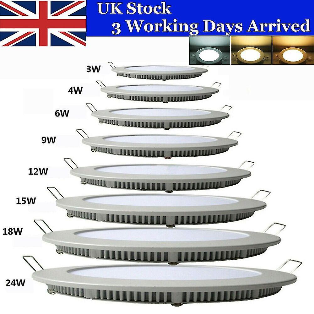 Uk Ultra Slim Recessed Led Flat Panel Ceiling Spot Lights Downlights ...