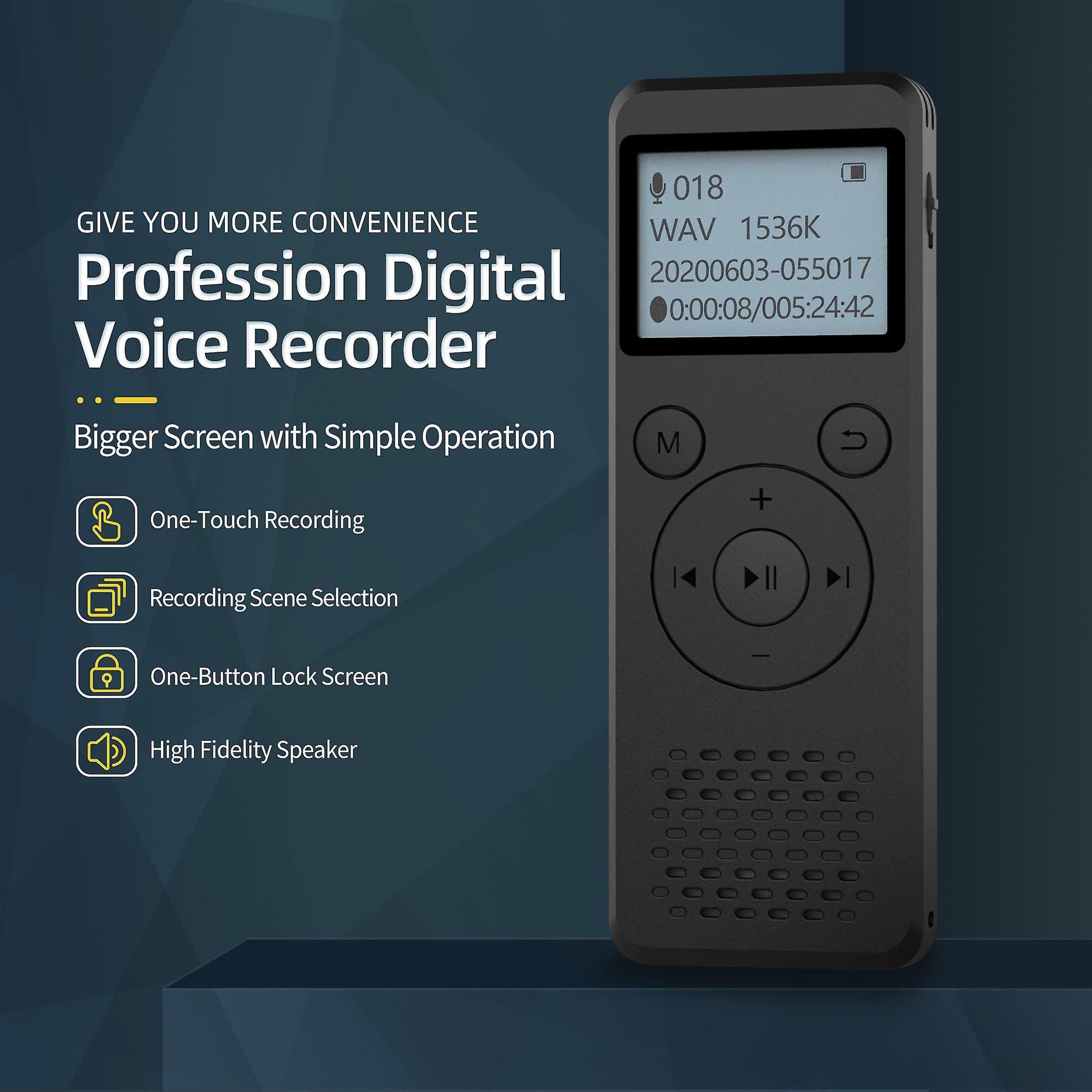110 Hours long time 1536kbps digital voice recorder-password- timing ...