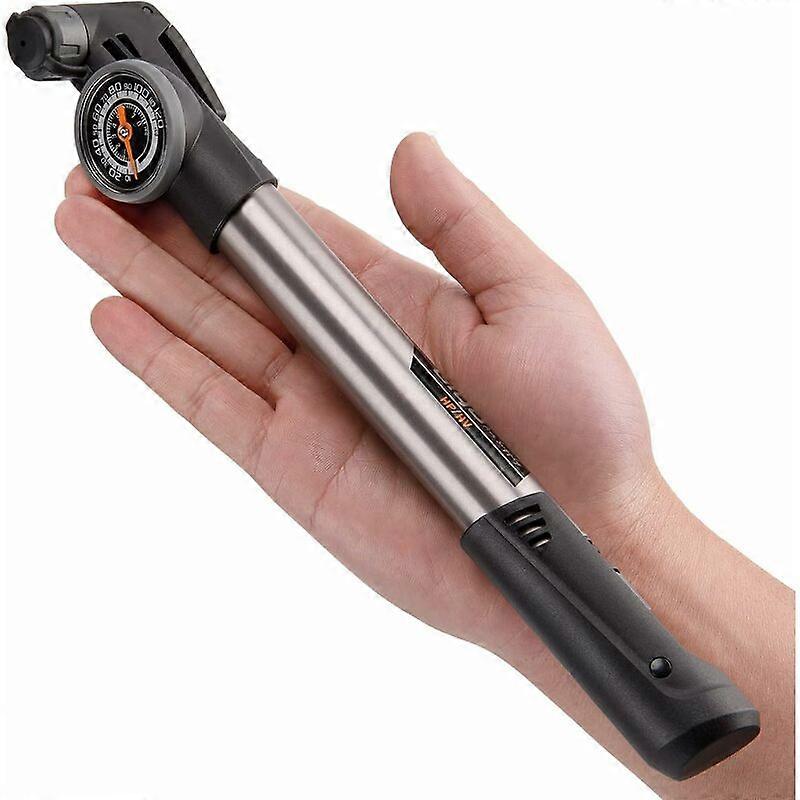 Mini Bike Pump 120 PSI Small Air Pump with Pressure Gauge Portable Bike ...