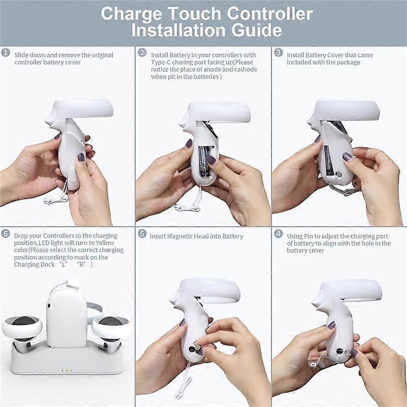 Charging Dock for Oculus Quest 2 Headset Controller,Charging Station for Meta Quest 2 Touch ...