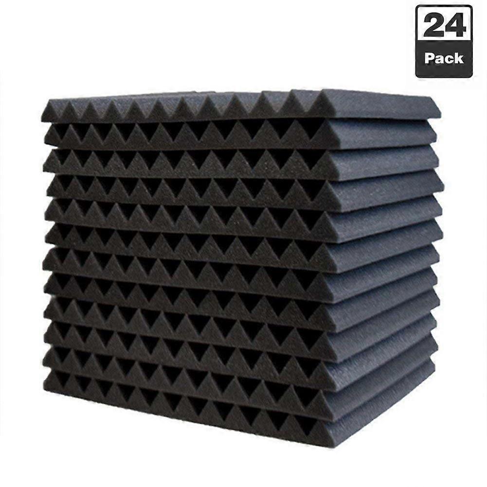 24 Pcs Acoustic Foam Panels Soundproof Studio Wedges Tiles for KTV ...