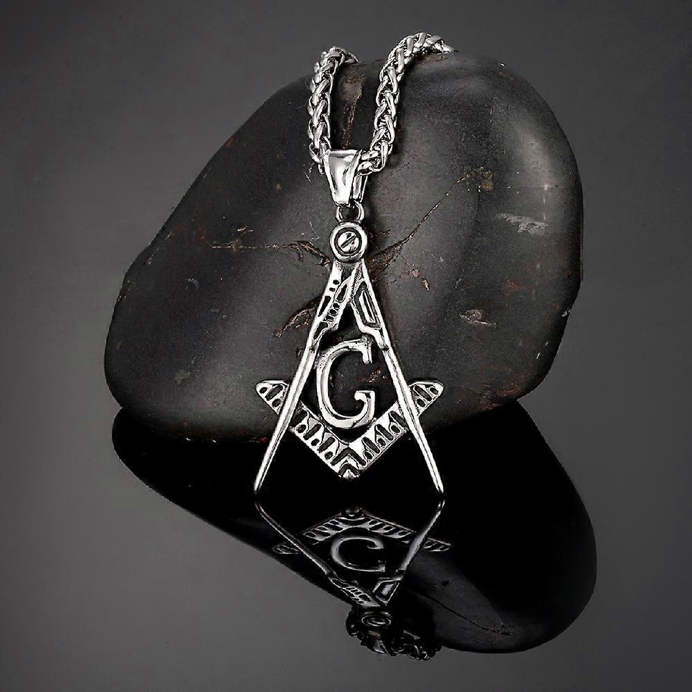 Retro Viking Masonic Necklace Men Gold Color Stainless Steel Mason ...