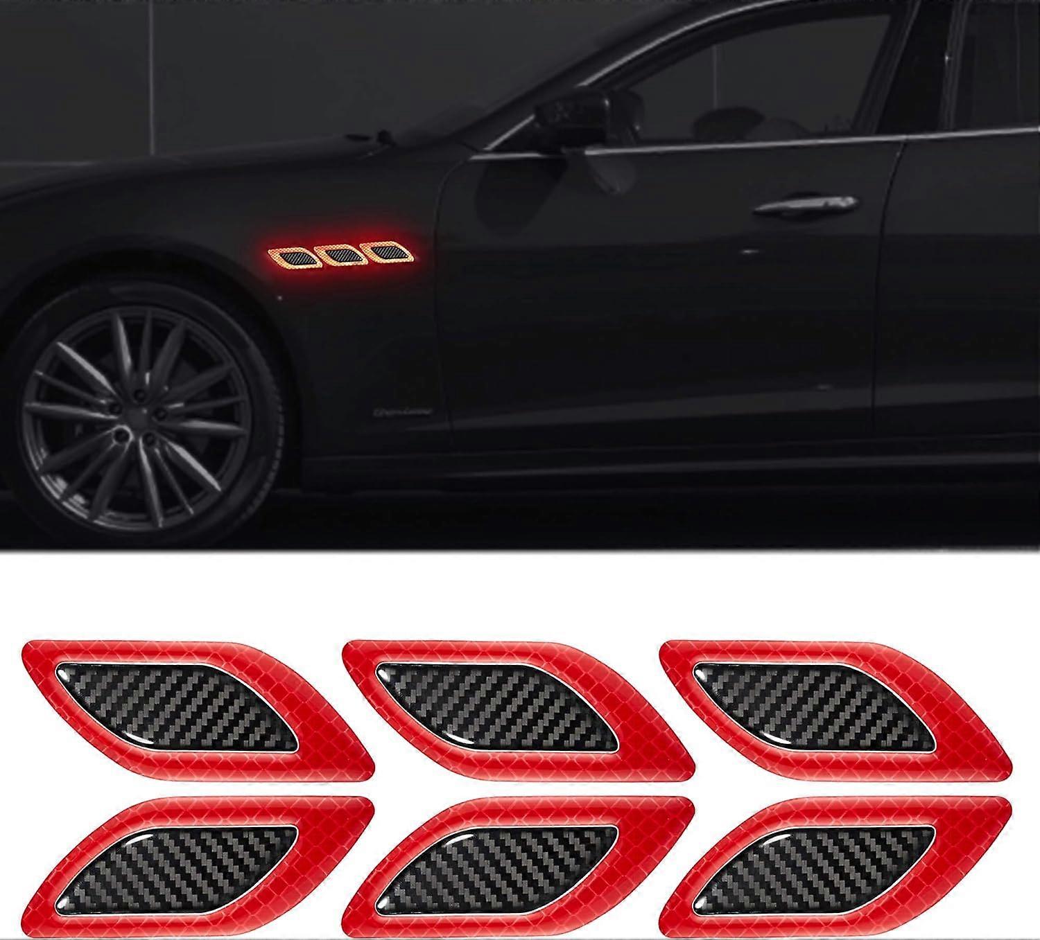 6Pcs 3D Strong Reflective Stripe Stickers for Car Fender Hood Bumper ...