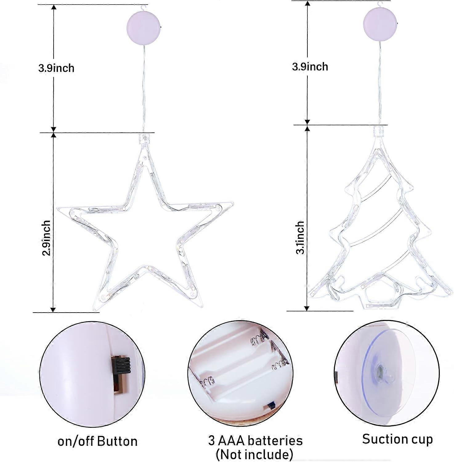 3 PCS Lighted Christmas Window Decoration Light up Window Silhouette ...