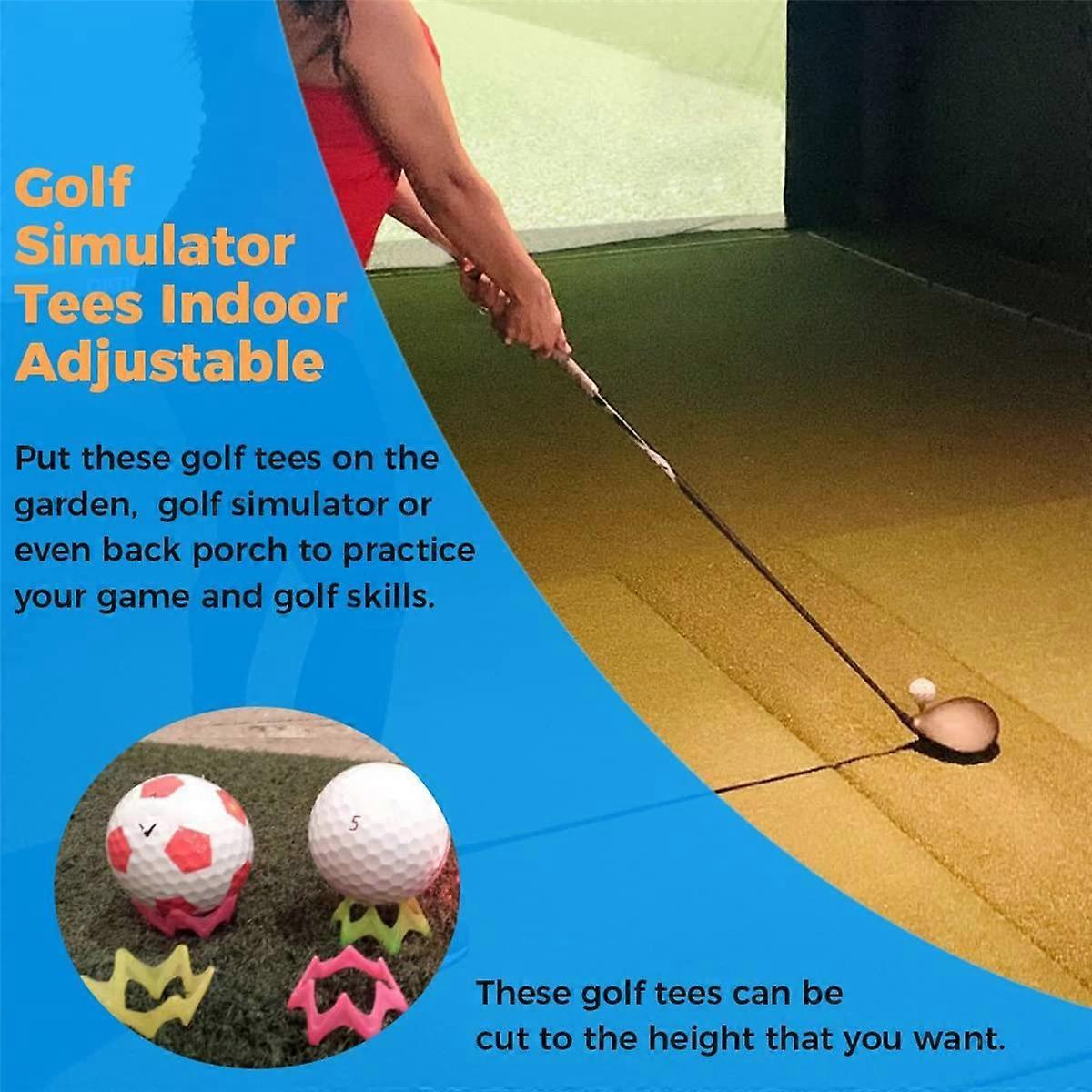 Golf Simulator Tees,19Pcs Practice for Turf and Driving Range Indoor ...