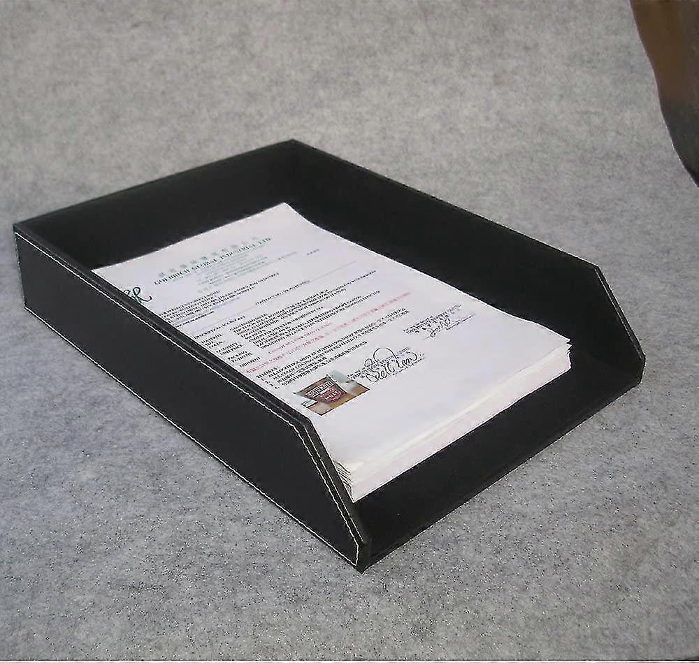 A4 Leather Desk Files Mail Tray Black | Fruugo UK