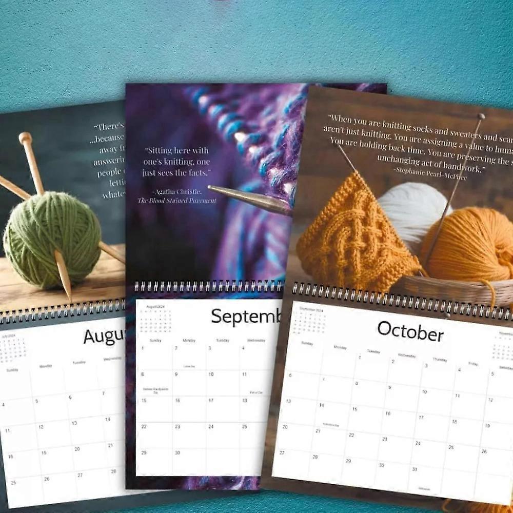 Knitting Calendar 2025, Yarn Monthly Calendar Planner with ...