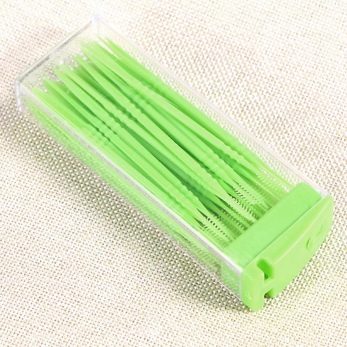 50 Pcs Kid Flossers Tooth Picks Wooden Plastic Dental Tooth Picks Long ...
