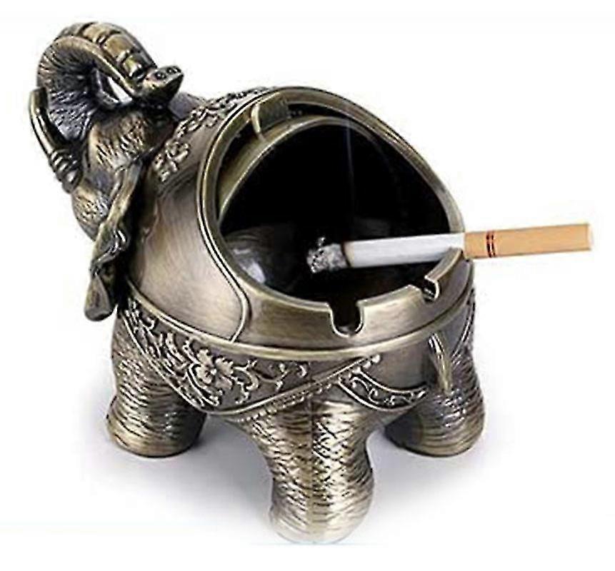 Windproof Vintage Ashtray With Lid Elephant Shape Table Ashtray Ashtray ...