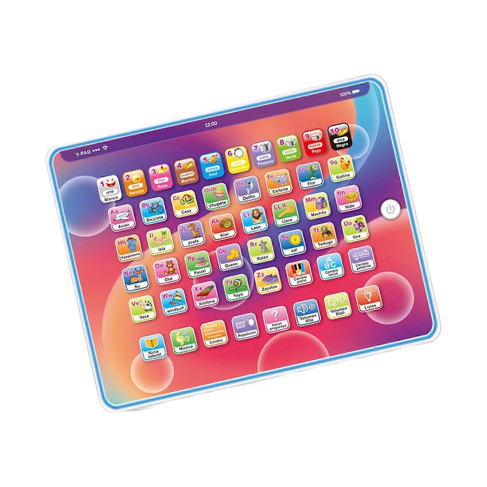 Kids Tablet Boys Learning Pad With LED Teach Alphabet Numbers Math ...