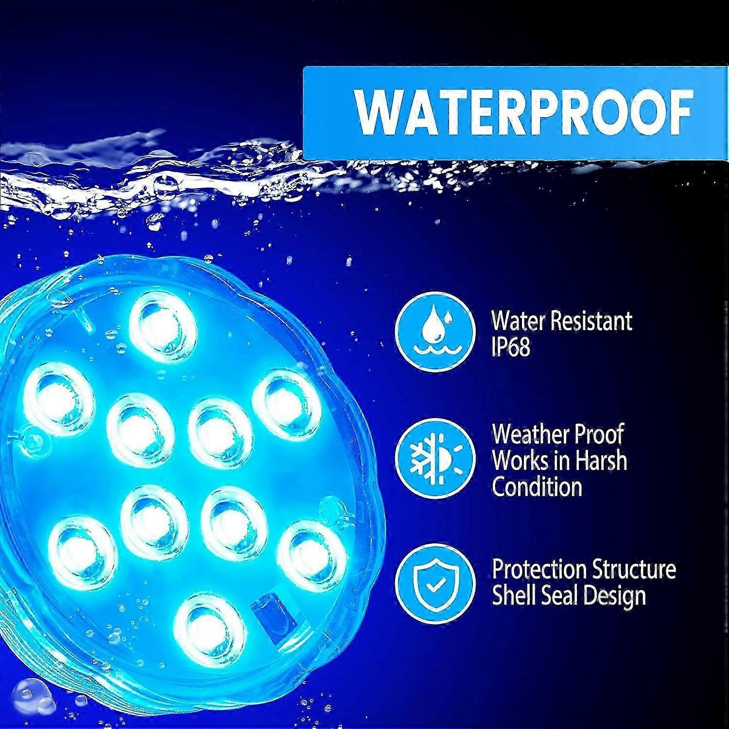 Bath Tub Lights Wireless, Battery Operated Waterproof Glow Light for ...