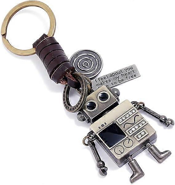 SBSG Funny live Vintage Copper-colored Alloy Robot Keychain Brown ...
