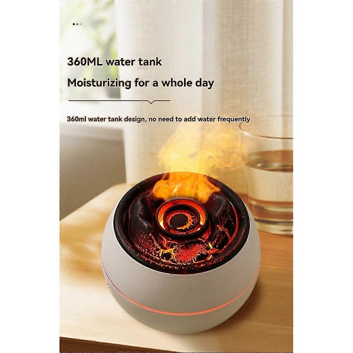 Simulated Volcano Lava LED Light Humidifier USB Noiseless Essential Oil ...