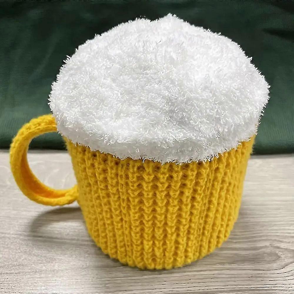 3D Beer Mug Knitted Beanie Hat High Elastic Warm Ear Protection Beanie ...