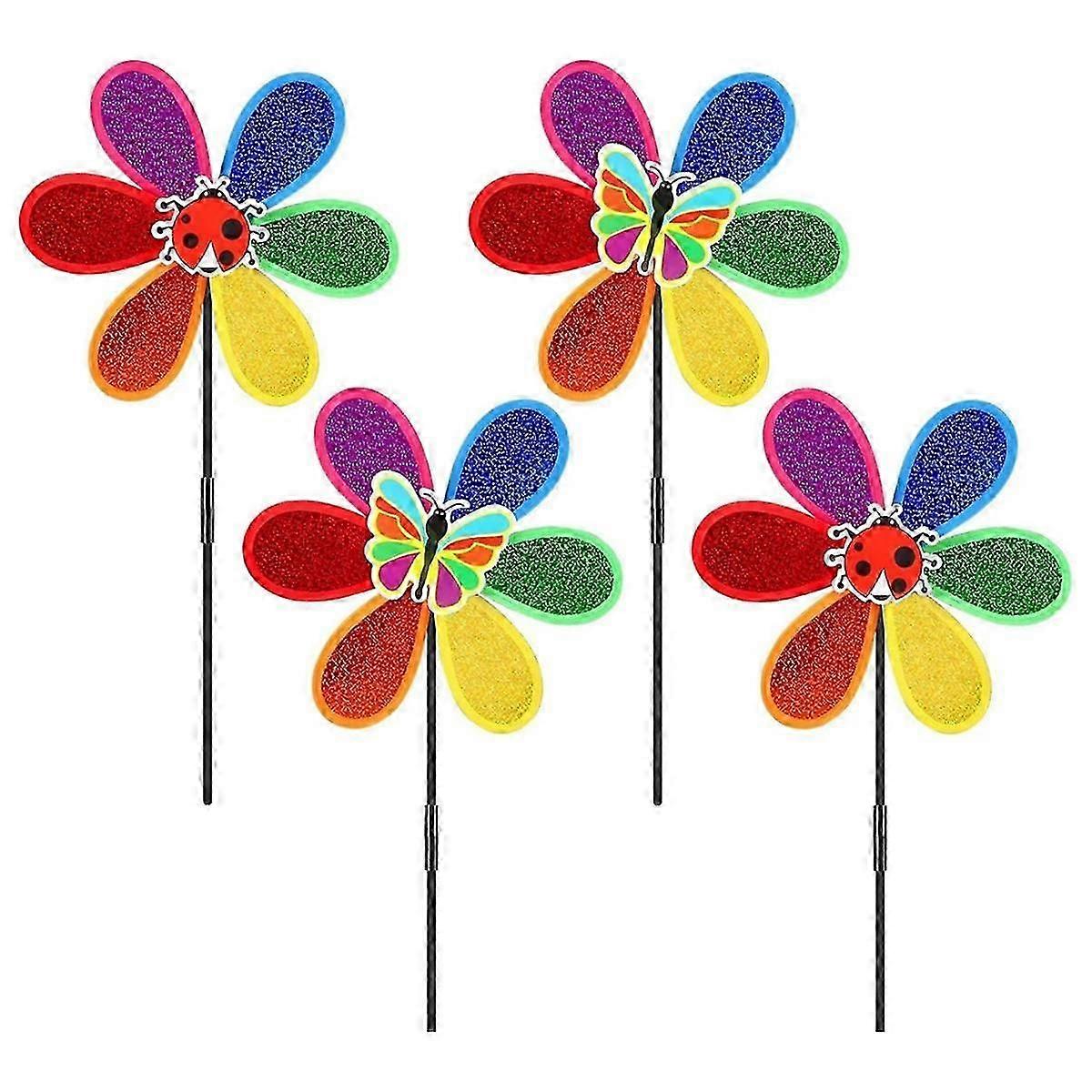 4pcs Pinwheels For En, Flower Rainbow En , Lawn Pinwheels En Mi-Yogu ...