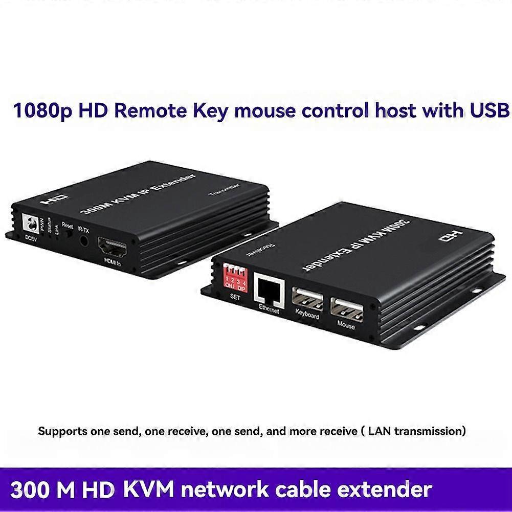 -Compatible KVM Extender over Rj45 Cat6 Cable 300M USB KVM Ethernet ...