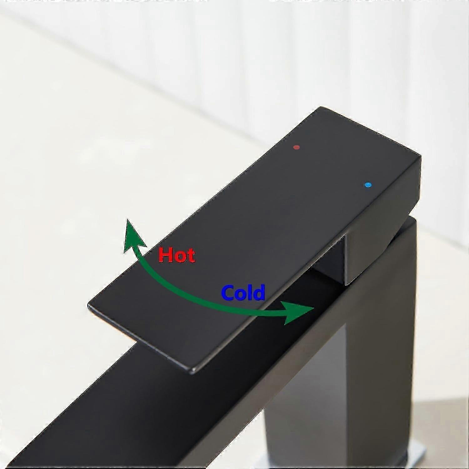 Black Extra Tall Stainless Steel Single Lever Bathroom Mixer Tap for ...