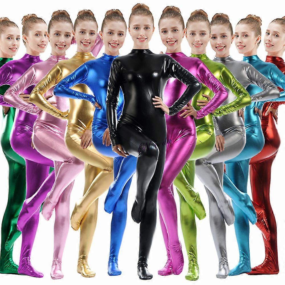Sexy Female Women Faux Leather Catsuit PVC Latex Bodysuit Shiny ...