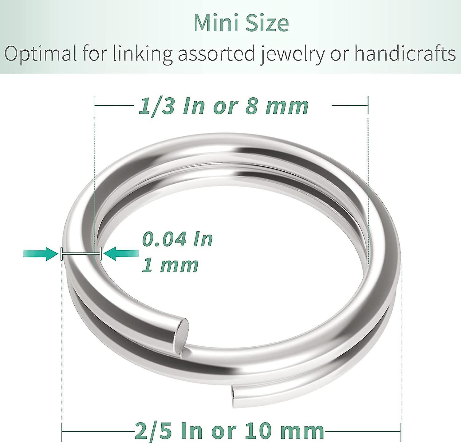 100 Pieces 10mm Mini Split Jump Rings With Double Ring Small Metal Ring ...