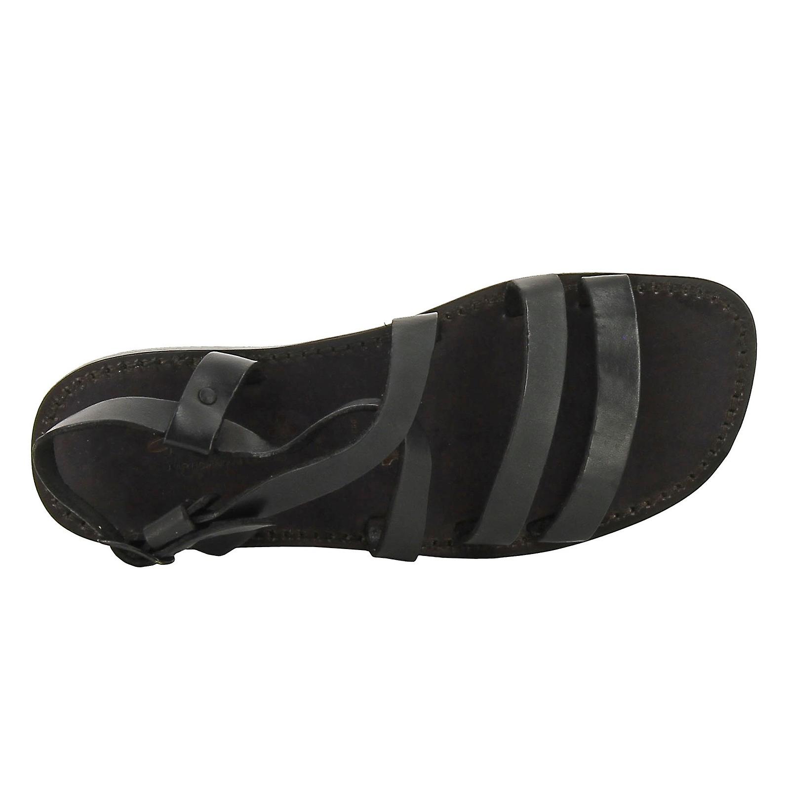 Handmade in Italy men's black leather Franciscan sandals | Fruugo UK
