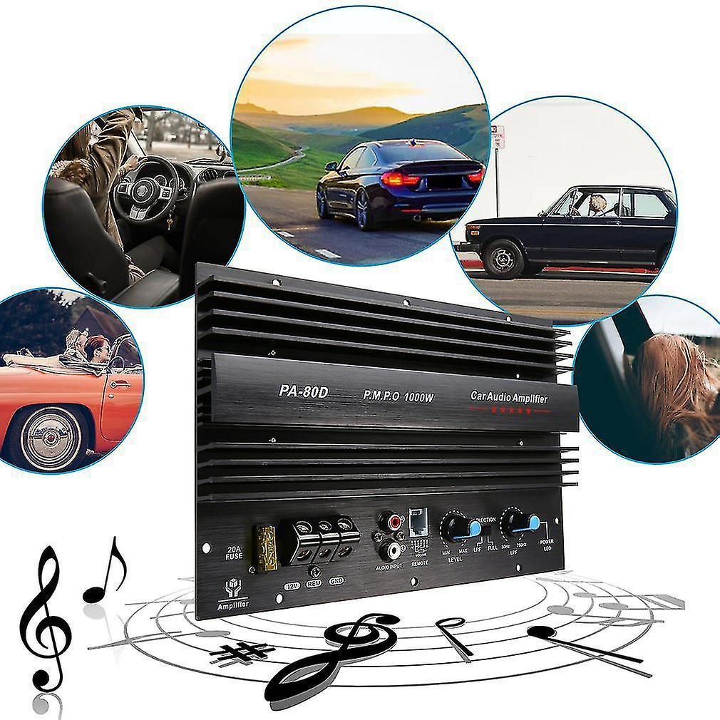 Pa-80d 12v 1000w Car O Amplifier Amp Board Ful Subwoofer Amp Car Player ...
