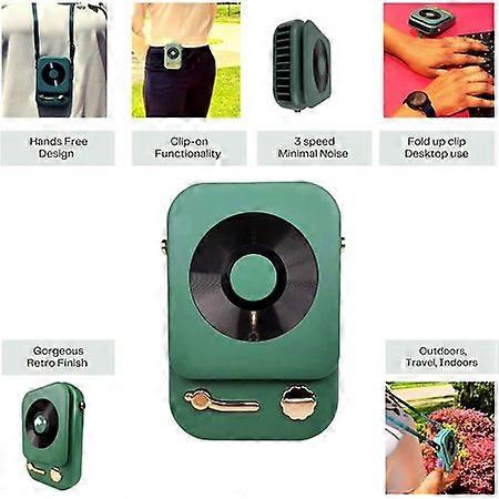 Portable Fan(Green), Multi use: Handheld Fan, Desk Fan, Clip Fan ...
