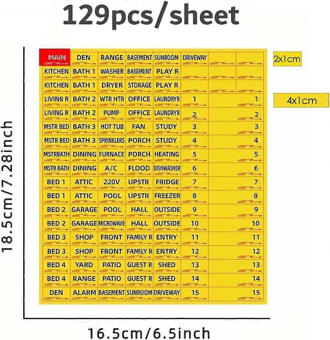Circuit Breaker Labels, Breaker Box Label, 129 Electrical Panel Labels ...