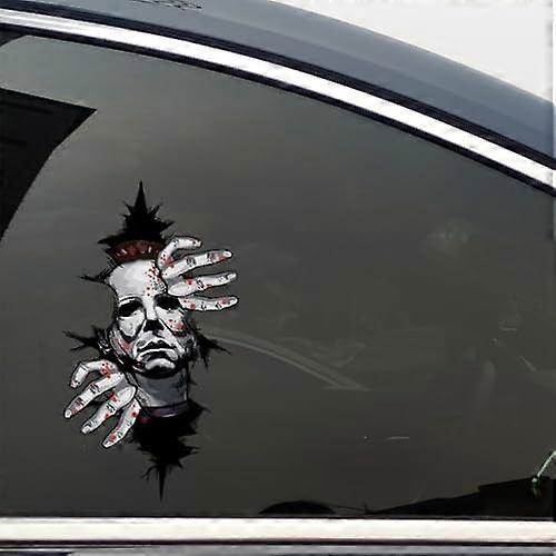 Halloween Horror Peeking Sticker, 3D Crack Double-Sided Classic Horror ...