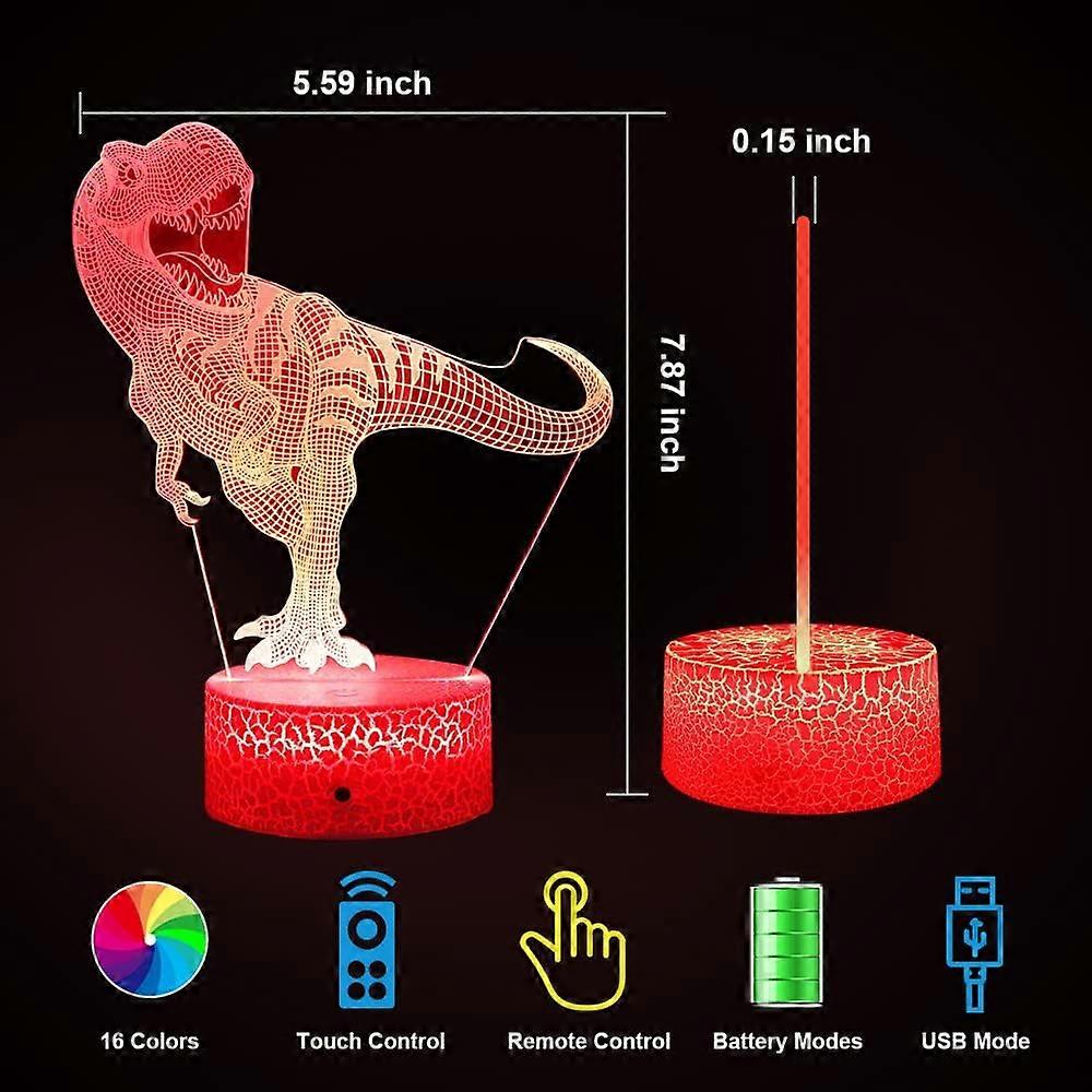 Dinosaur Toys, Dinosaur Night Light 16 Colors Changing Dinosaur Lamp ...