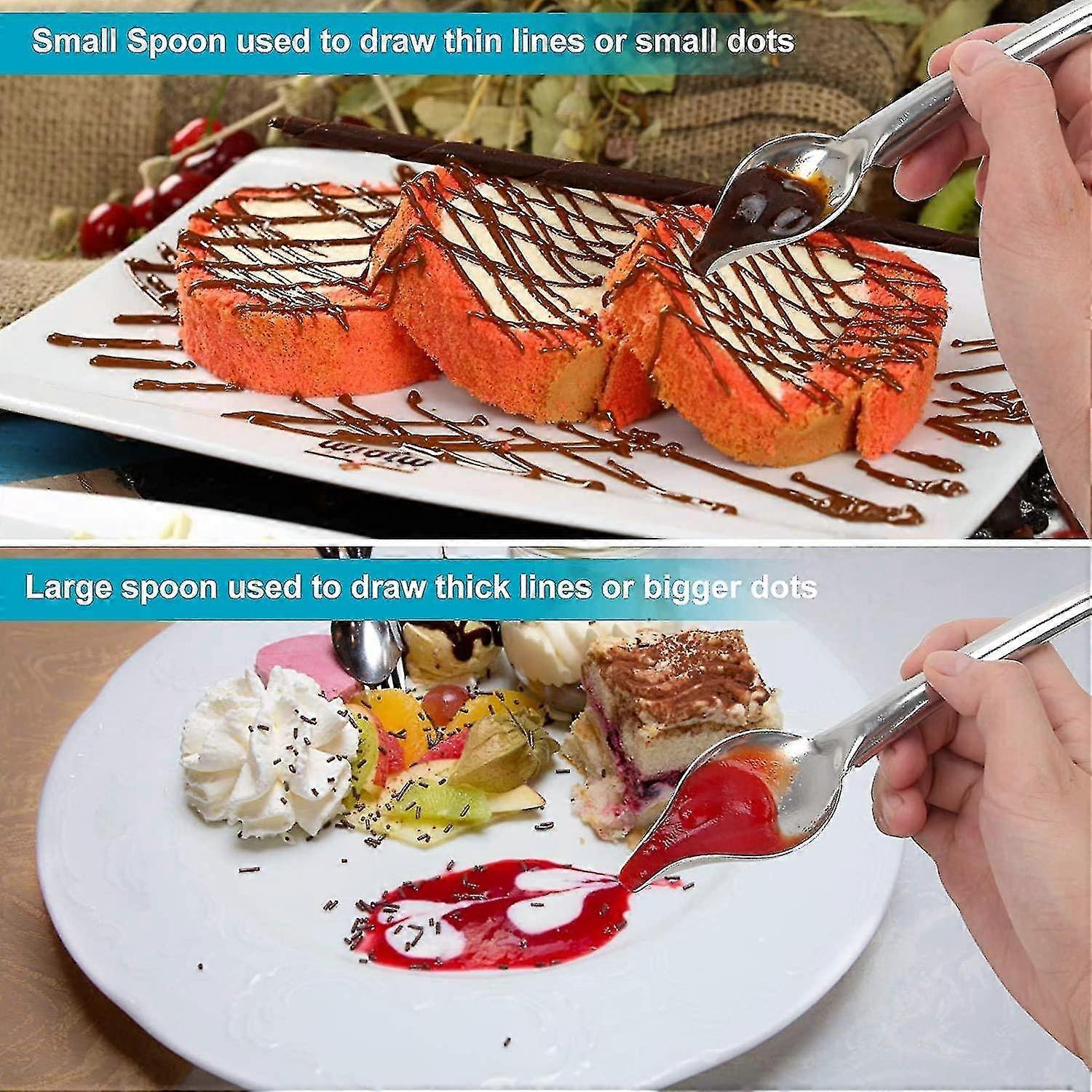 Kitchen Stainless Steel Pencil Shaped Spoons (large & Small) 2 Pieces ...