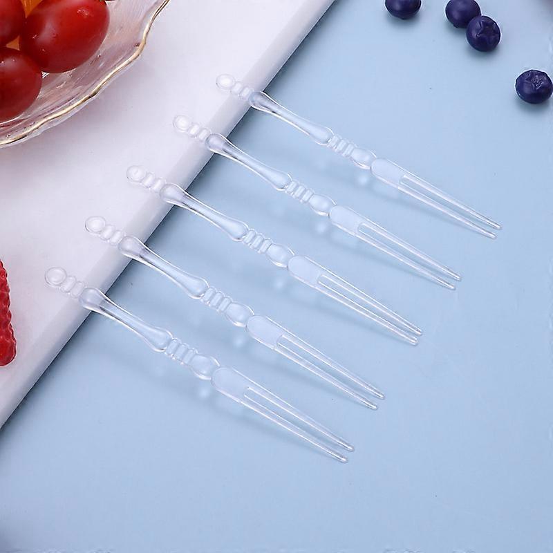 100pcs Disposable Fruit Fork Transparent Bamboo Fruit Pick Independent ...