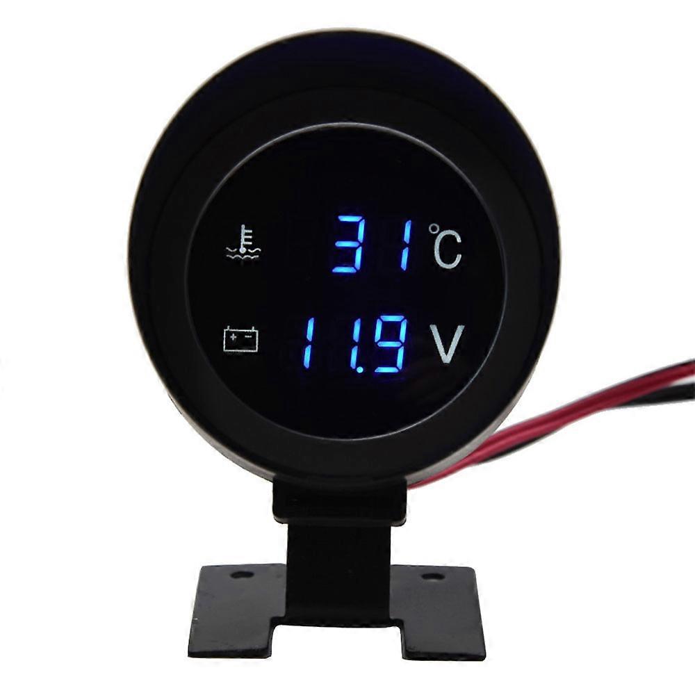 2 IN 1 Water Temperature Gauge Digital Led Voltmeter Water Temp Joint ...