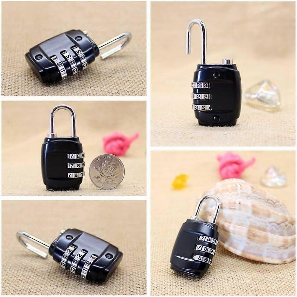 Set of 4 3-Digit Code Padlocks, Small Airplane Suitcase Padlock Metal ...