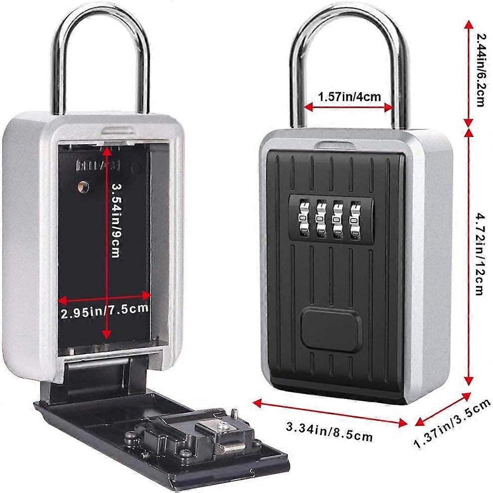 Secure Key Box Wall Mount Key Box with 4-Digit Digital Code, Extra ...