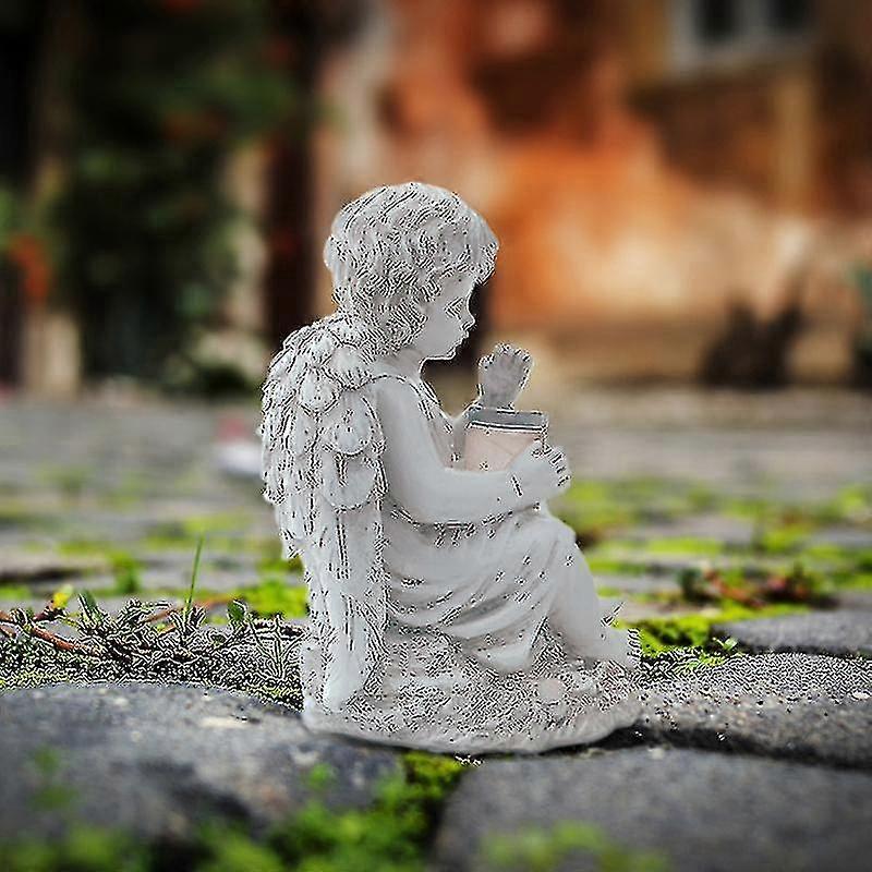 Garden Ornaments Solar Angel Decorations Statues -boys Guardian Angel ...
